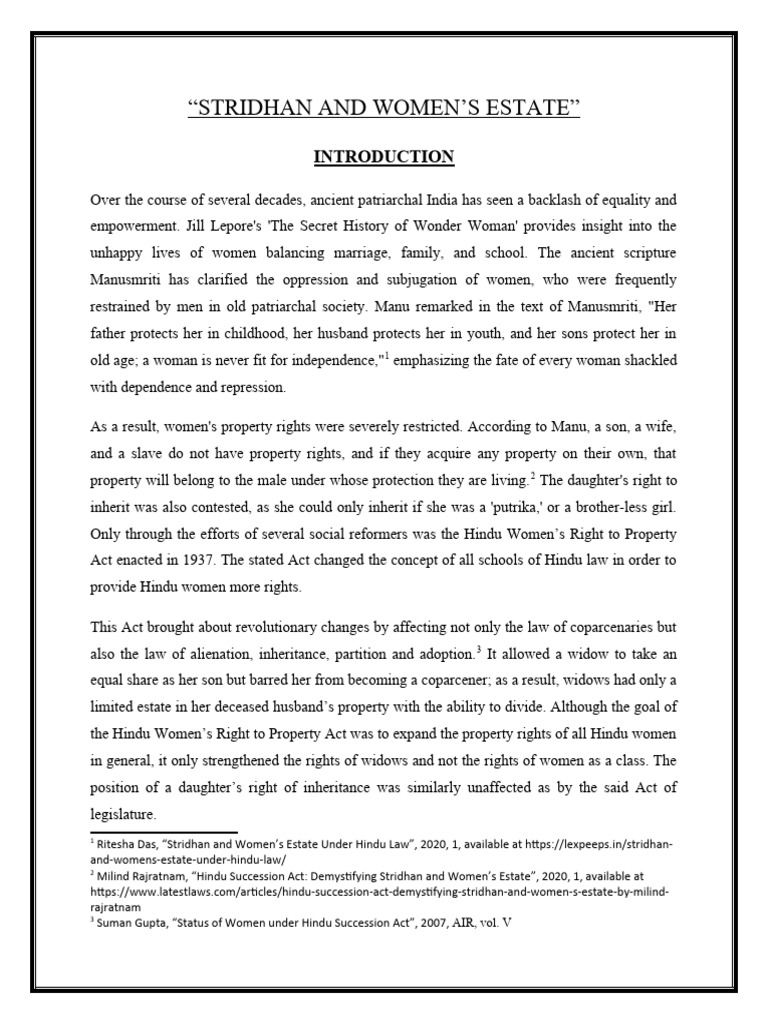 Stridhan | PDF | Marriage | Social Conventions