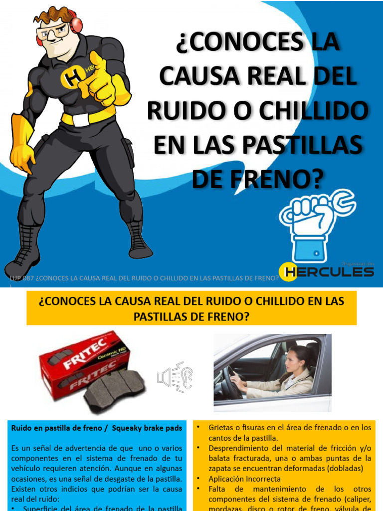Lup 087 Conoces La Causa Real Del Ruido o Chillido en Las Pastillas de Freno | PDF | Ingeniería ...