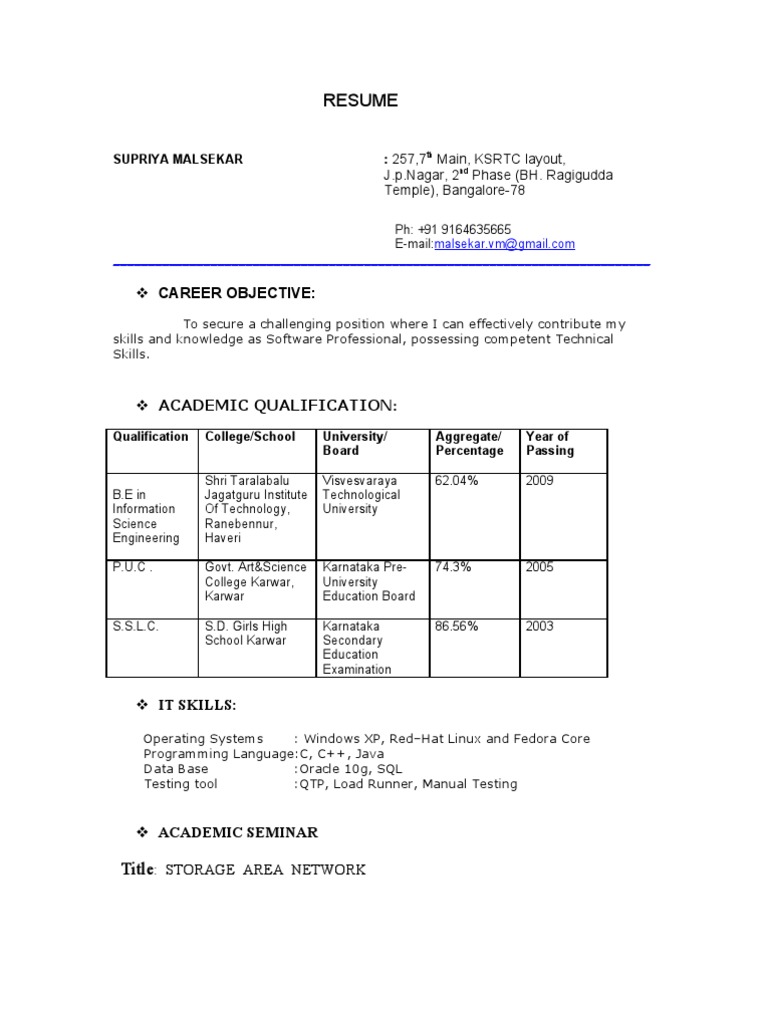Supriya Malsekar - Software Professional Resume | PDF | Internet | Software