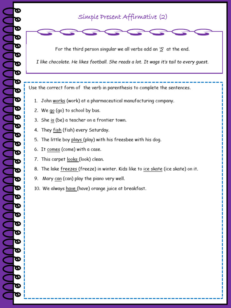 Simple Present Tense Exercises | PDF