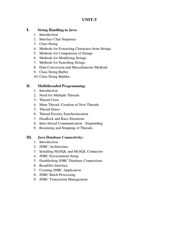 Java - Unit-5 | PDF | Method (Computer Programming) | Multi Core Processor Java - Unit-5 | PDF | Method (Computer Programming) | Multi Core Processor