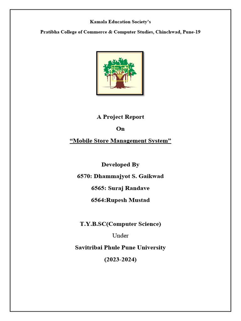 A Project Report On "Mobile Store Management System" | Download Free ...
