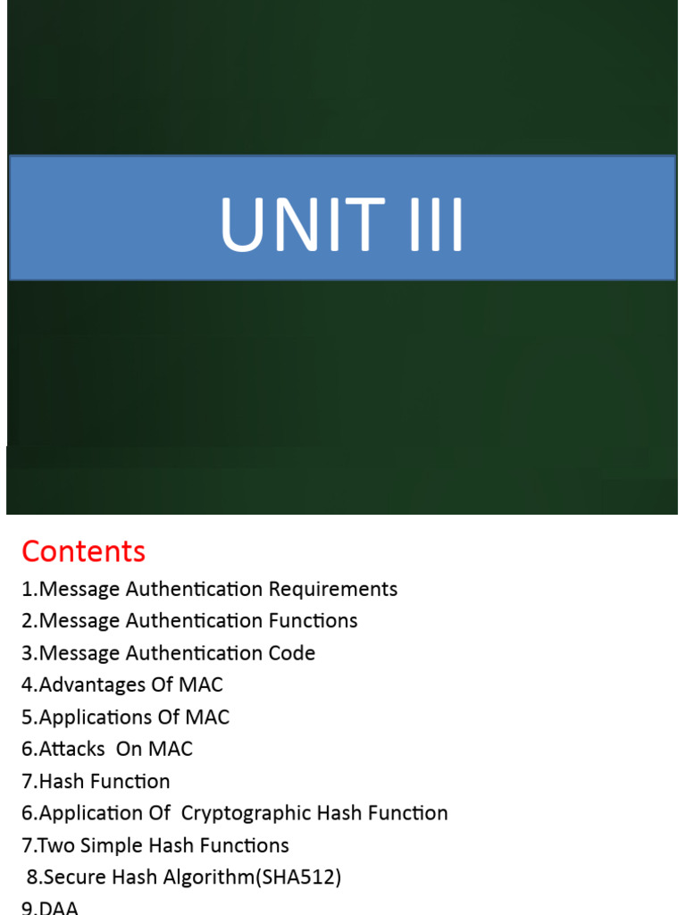 Unit III | PDF | Encryption | Key (Cryptography)