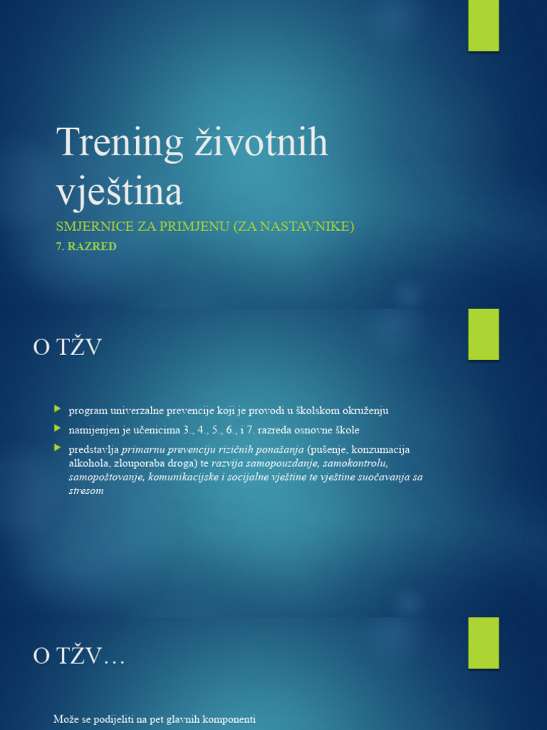 Trening Zivotnih Vjestina Smjernice Za Nastavnike | PDF