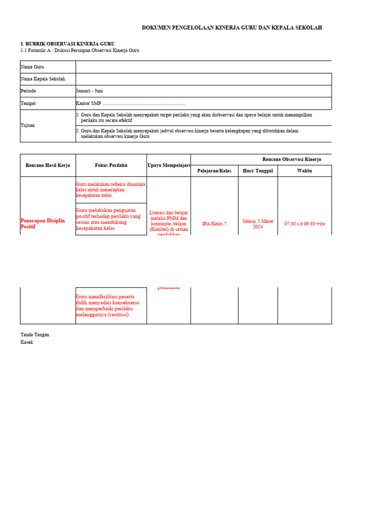 Contoh Isi Formulir A, B, C, Dan D | PDF