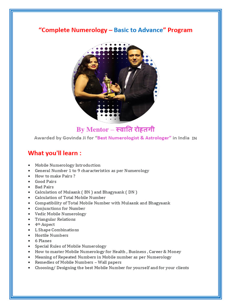 Numerology Course SR | PDF | Career & Growth
