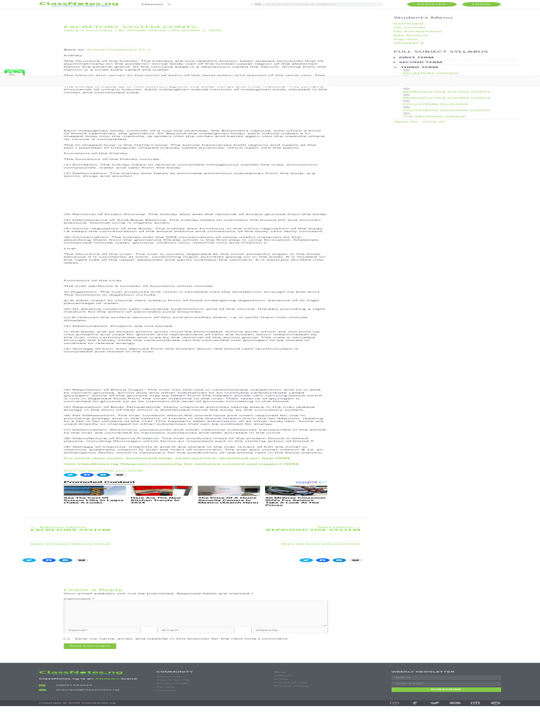 17b EXCRETORY SYSTEM CONTS | PDF | Kidney | Liver