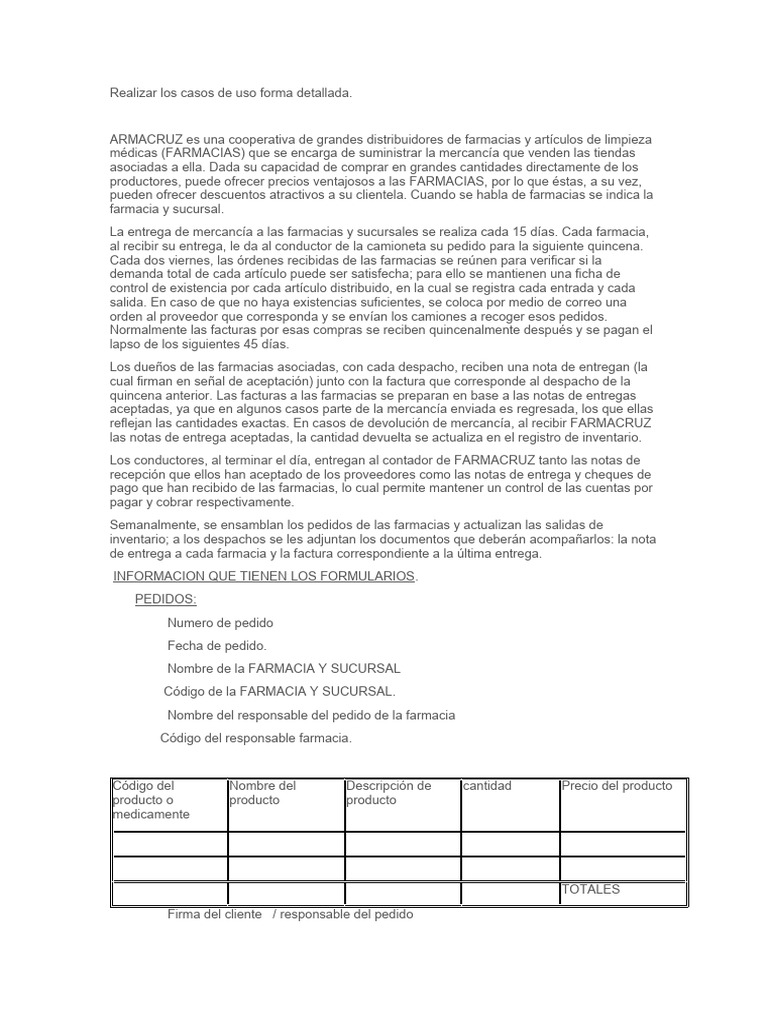 SISTEMA DE INFORMACIÃ N FARMACRUZ | PDF | Factura | Farmacia