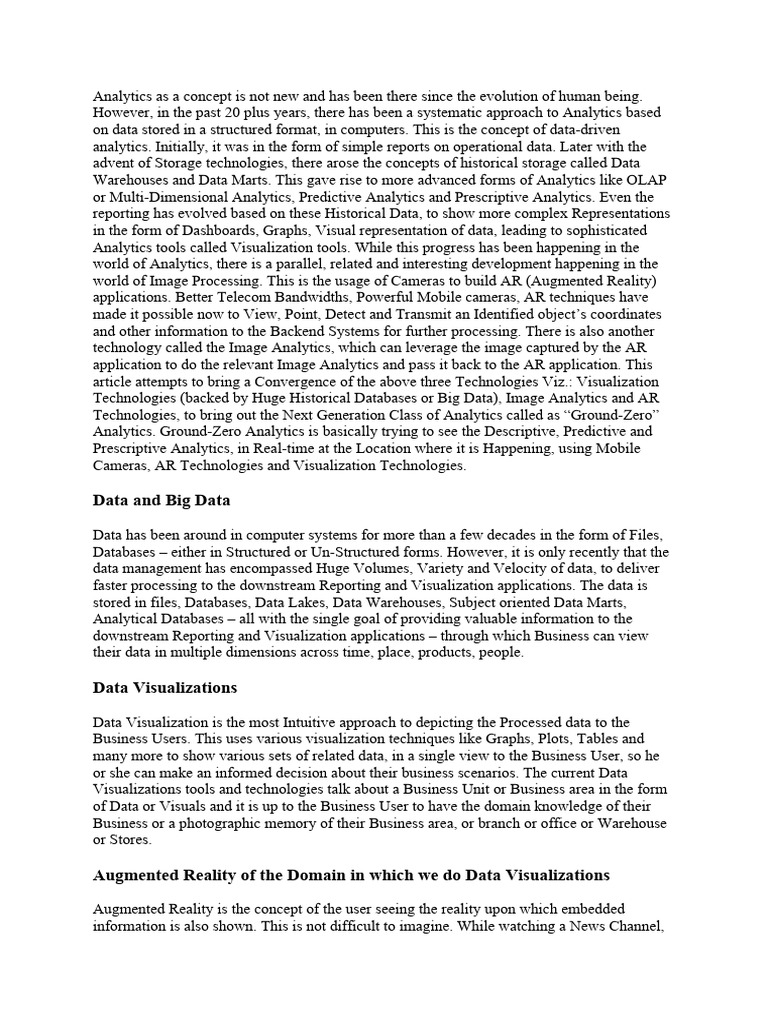 AR Based Analytics | PDF | Augmented Reality | Analytics