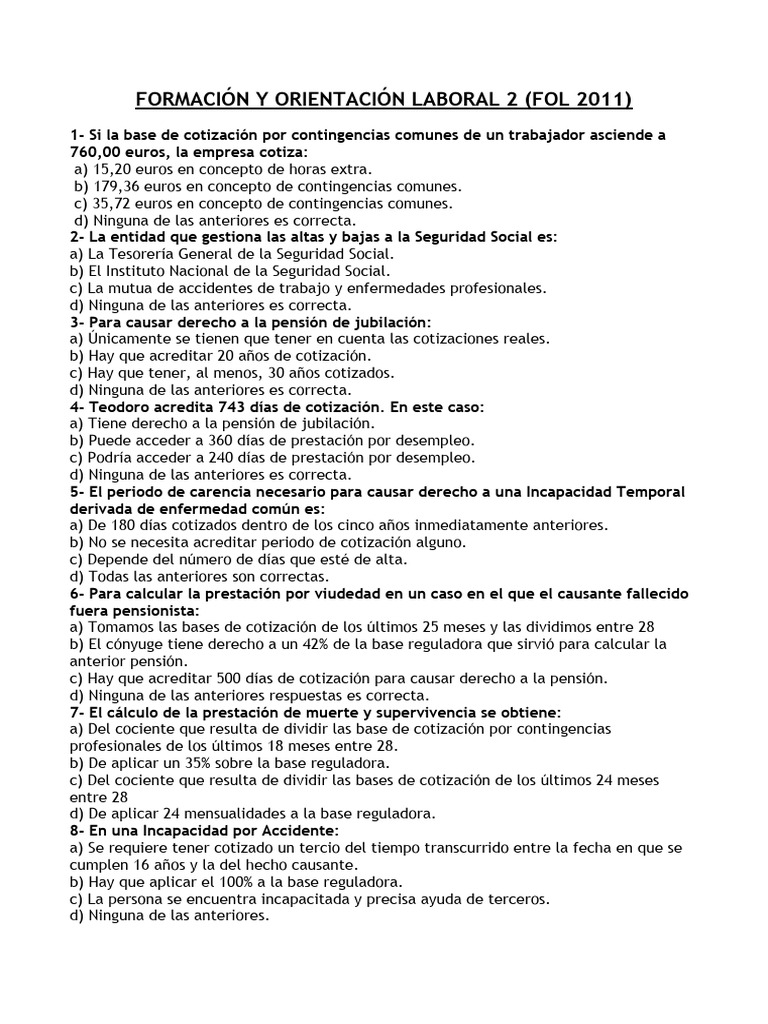 EXAMEN FOL 2 | PDF | Sindicato | Acuerdo colectivo