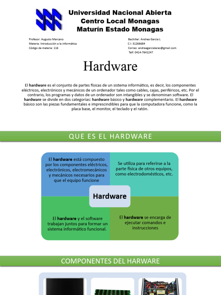Introducción al Hardware Informático | PDF | Hardware de la computadora | Informática