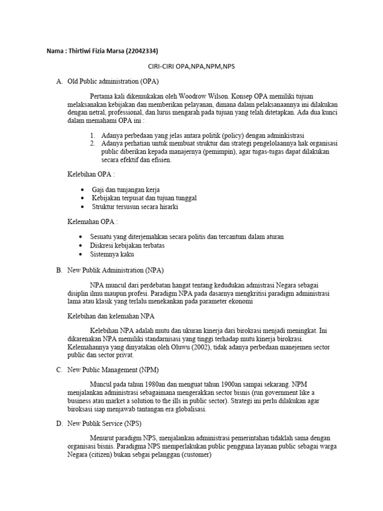 MPM - Ciri - Ciri Opa, Npa, NPM, NPS 2 | PDF | Karier & Perkembangan