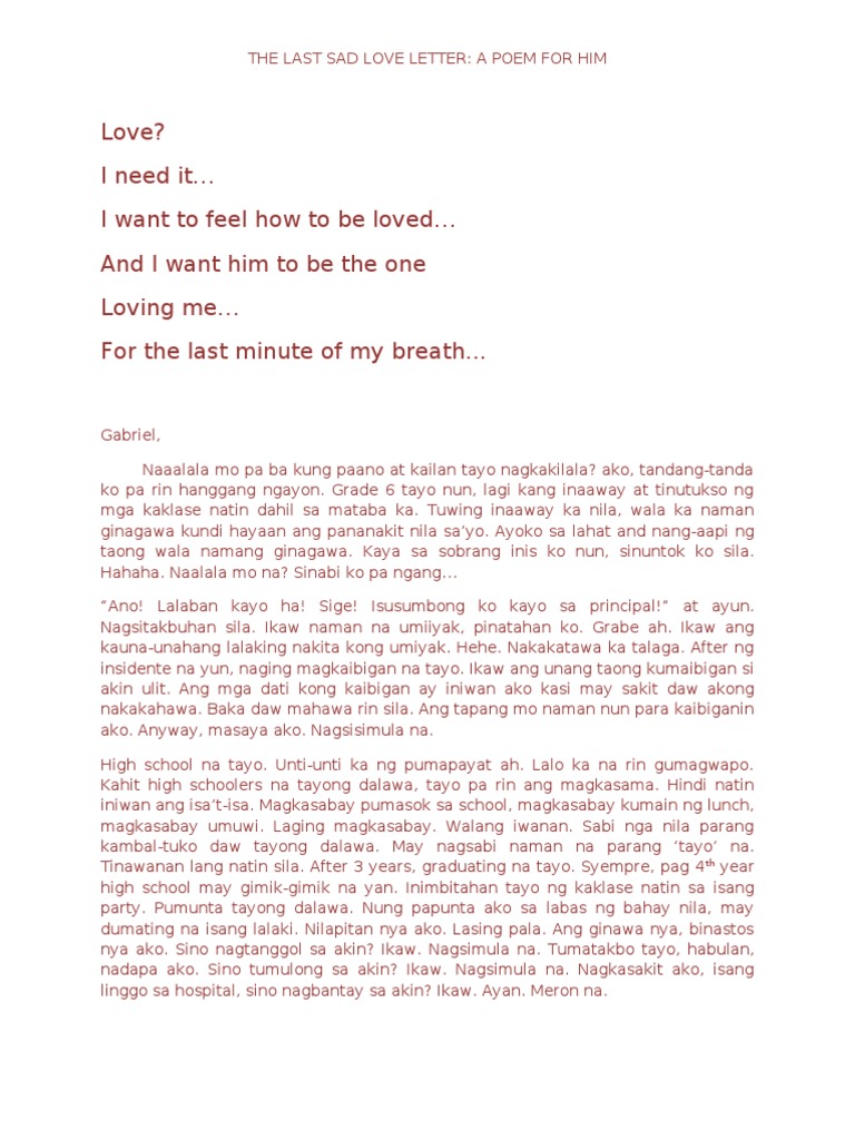 The Last Sad Love Letter | PDF