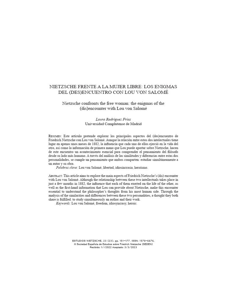 Artículo EN Laura Lou | PDF | Friedrich Nietzsche | Richard Wagner