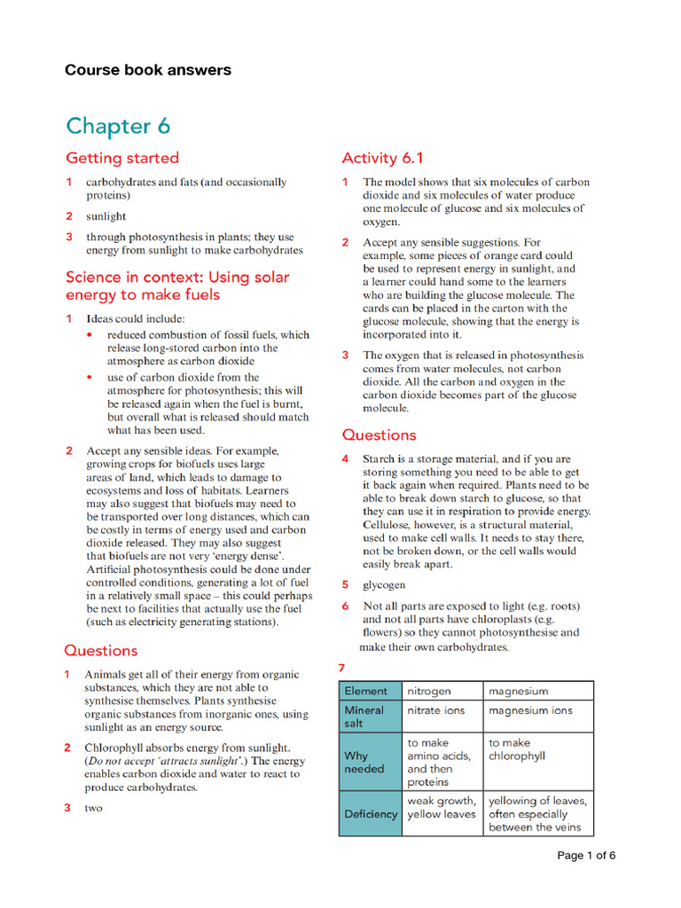 Chapter 6 Answers | PDF Chapter 6 Answers | PDF