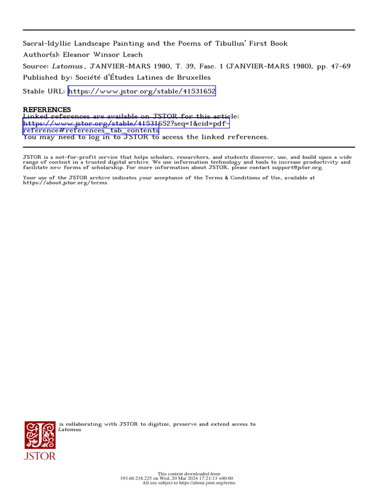 Leach (1980) Landscape Painting and The Poems of Tibullus' First Book ...