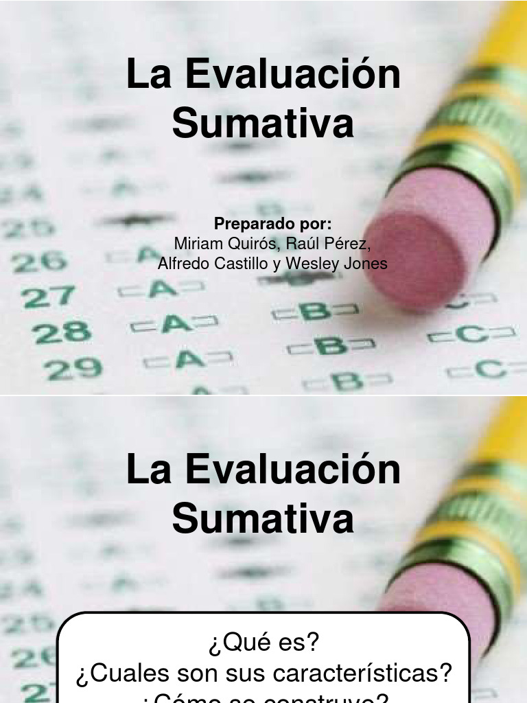 Evaluación Sumativa | PDF | Evaluación | Cognición