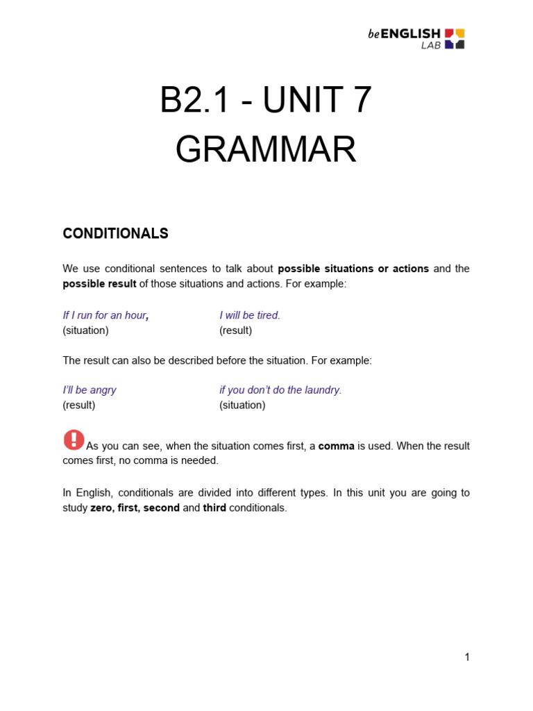 b2.1 - Unit 7 - Grammar | Download Free PDF | Linguistics | Grammar