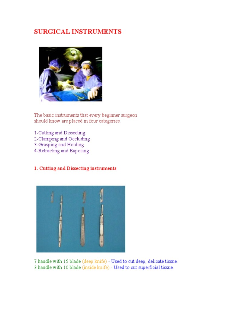 Surgical Instruments | PDF | Surgery | Medical Specialties