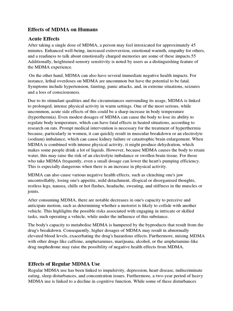Effects of Mdma On Humans | PDF | Mdma | Serotonin