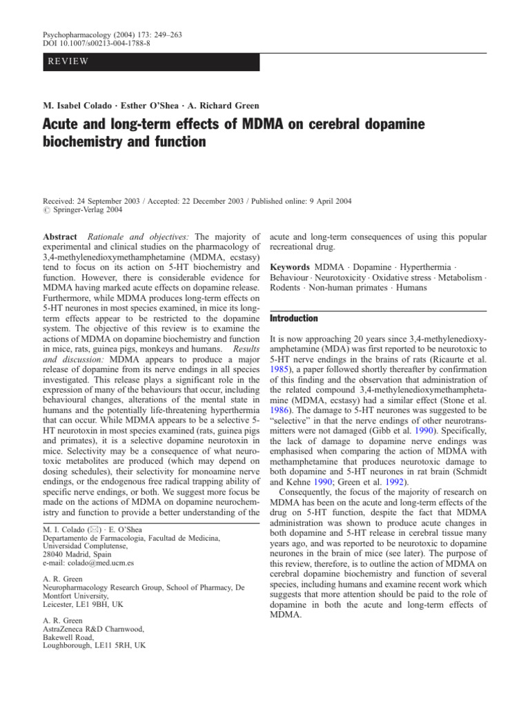 Mdma 2 | PDF | Mdma | Dopamine