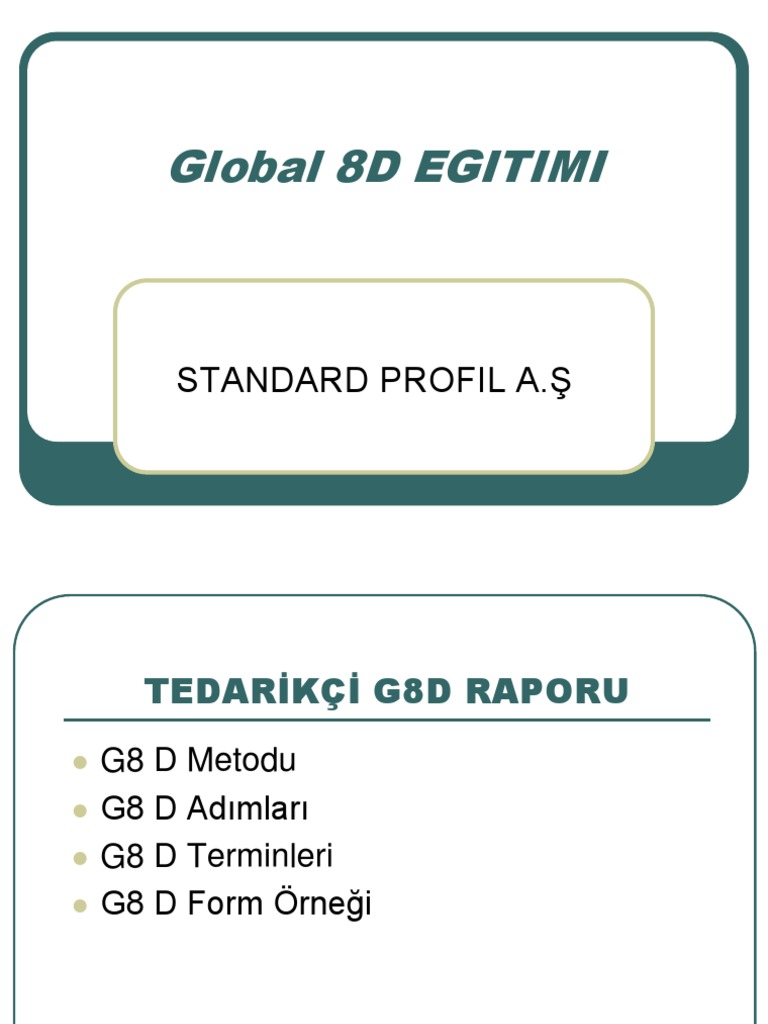 Global 8D EGITIMI: Standard Profil A.Ş | PDF