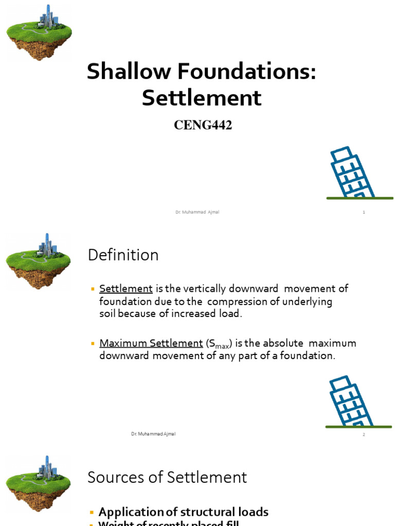 Lect-8-1 Elastic Settlement | PDF | Deformation (Engineering) | Mechanics