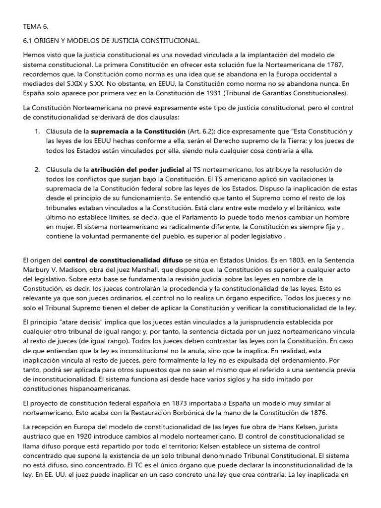 Modelos de Justicia Constitucional | PDF | Constitución | Juez