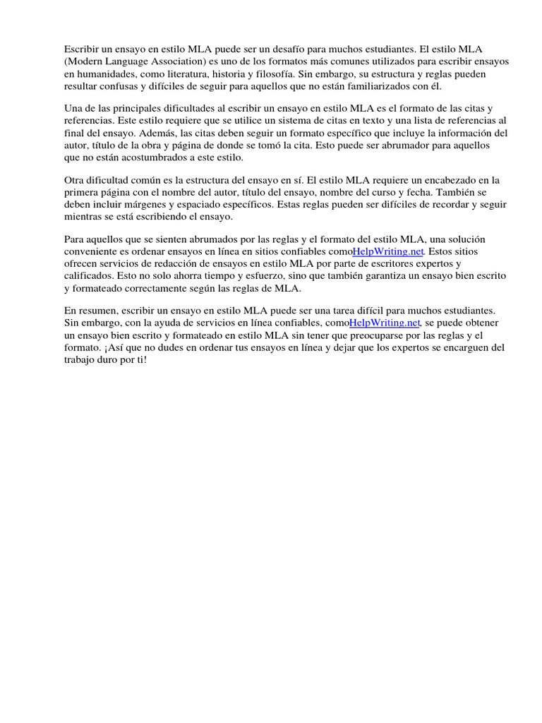 Cómo Escribir Un Ensayo en Estilo Mla | PDF | World Wide Web | Internet ...