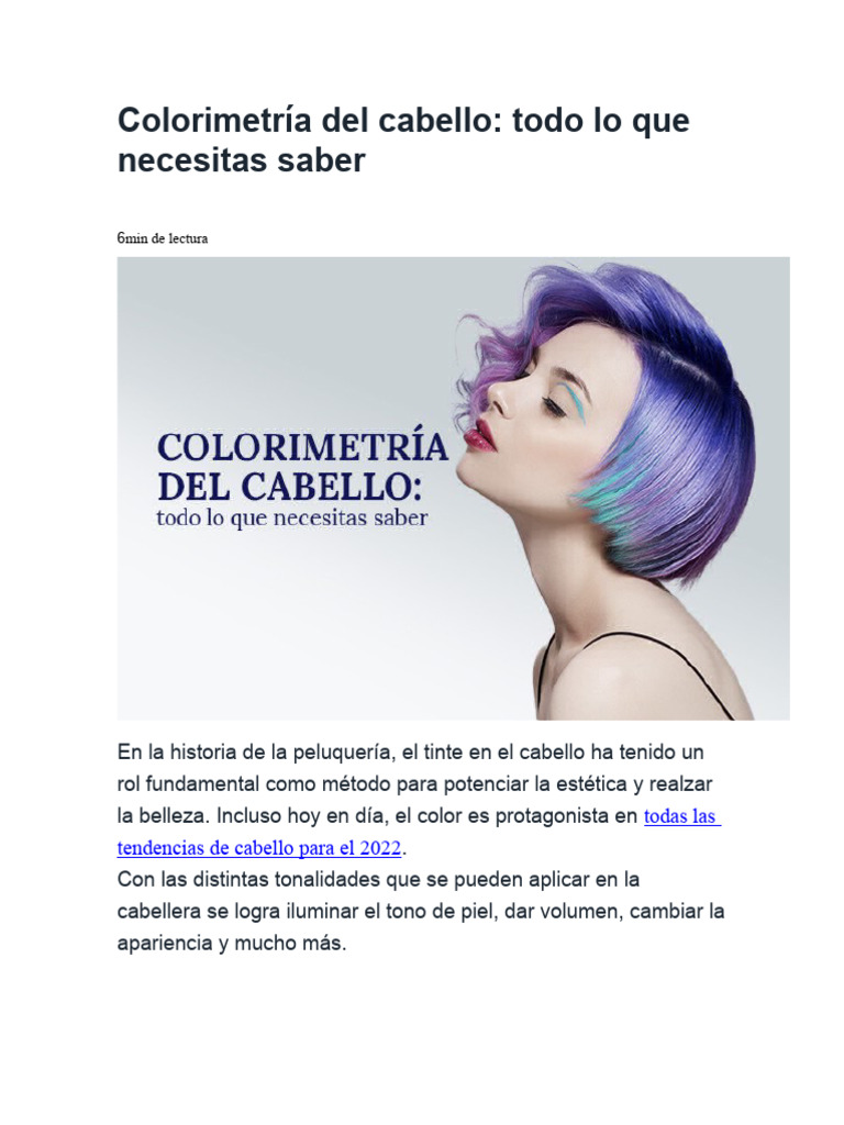 Guía Completa de Colorimetría Capilar | PDF | Color | Amarillo