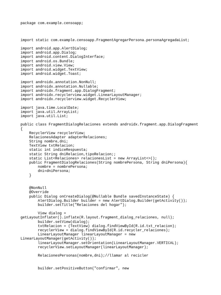 Fragment Dialog Relaciones | Descargar gratis PDF | Programación de ... Fragment Dialog Relaciones | Descargar gratis PDF | Programación de ...