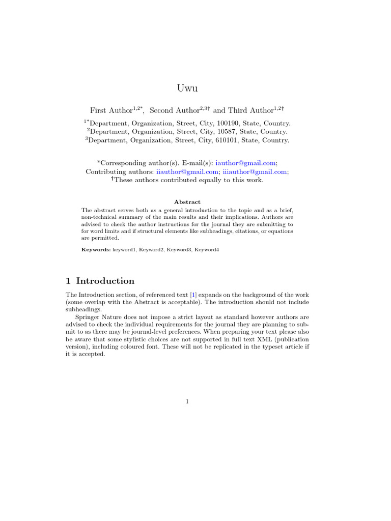 Springer_Nature_LaTeX_Template__1_ | PDF | Written Communication ...