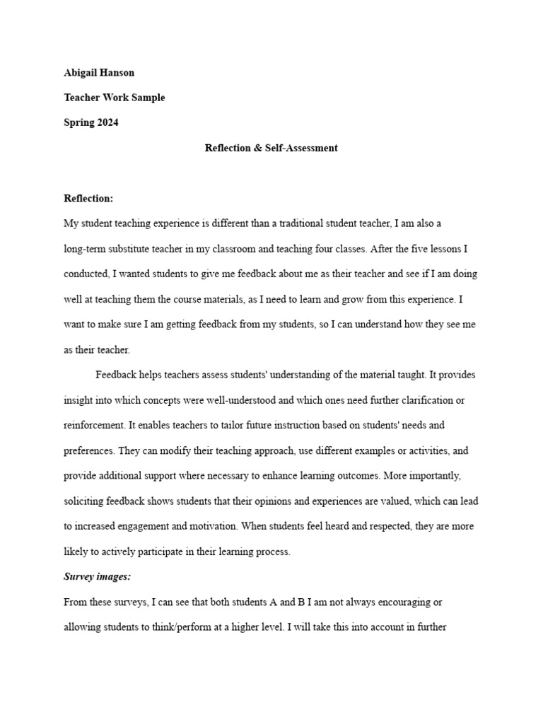 Reflection Self-Assessment Tws - A | Download Free PDF | Teachers ...