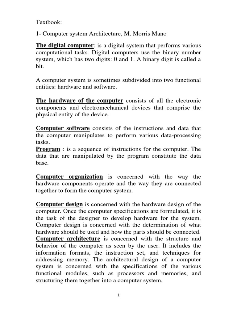 معمارية 1 | PDF | Digital Electronics | Arithmetic