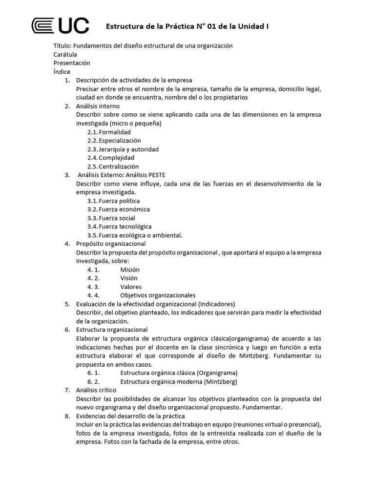 Estructura de la Práctica 01 | PDF Estructura de la Práctica 01 | PDF