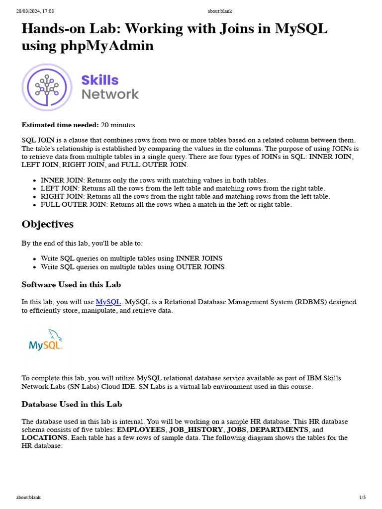 MySQL Joins Lab for Beginners | PDF | Relational Database | Sql