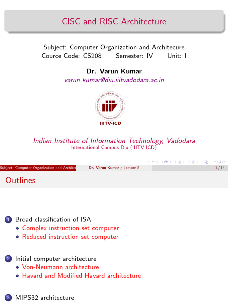 5 Cisc And Risc Architecture Pdf Central Processing Unit Computer Architecture