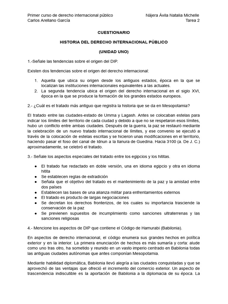 Tarea 2. Cuestionario DIP | PDF | Francia | Babilonia