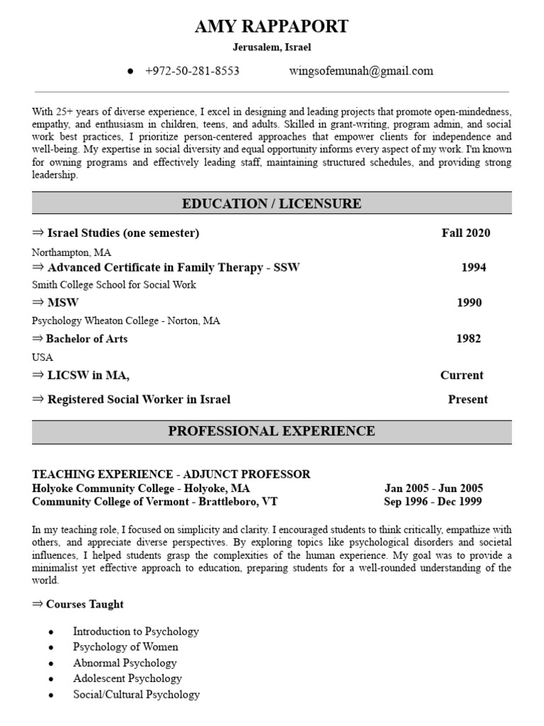 Amy Rappaport | PDF | Psychotherapy | Social Work