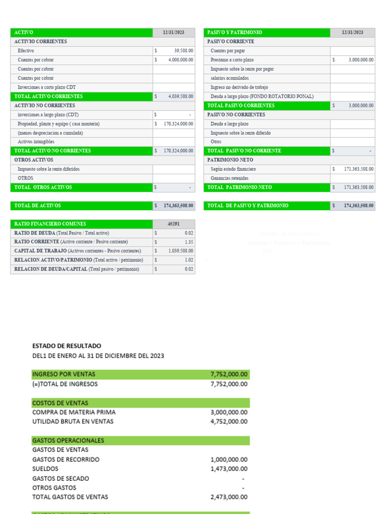 balance-general-en-EXCEL MY .... ALVATEZ | Descargar gratis PDF | Ratio ...