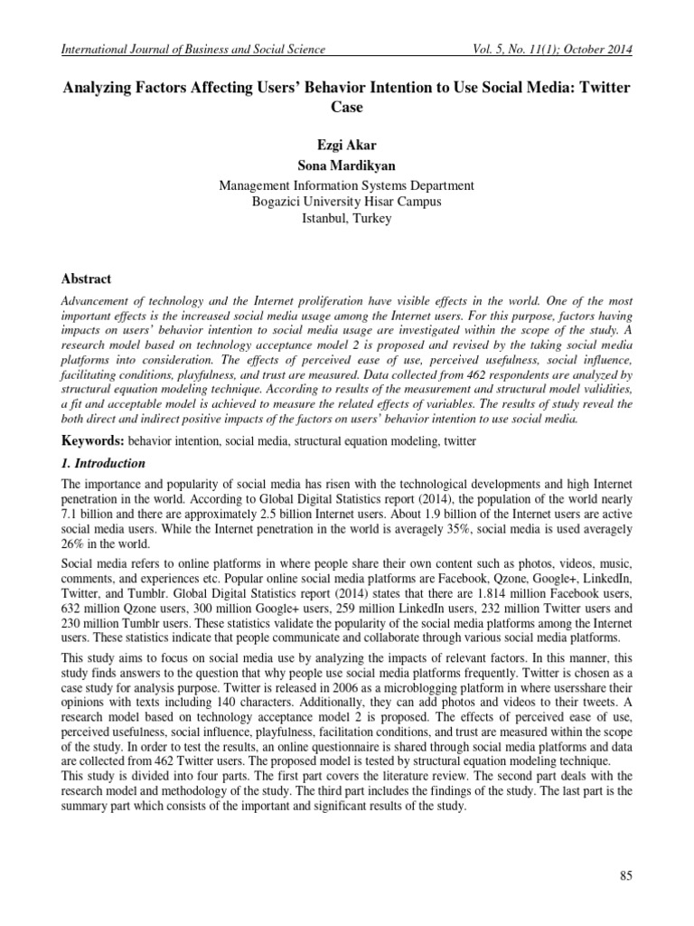 Analyzing Factors Affecting Users Behavi Pdf Social Media Popular