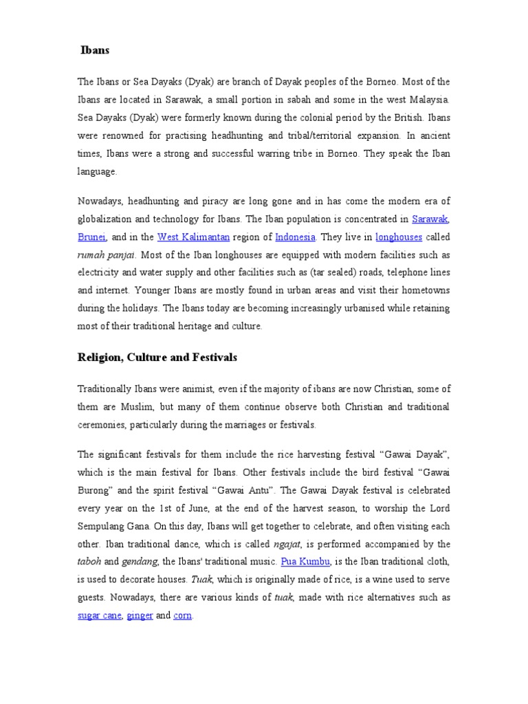 Iban Culture and Religion in Borneo | PDF