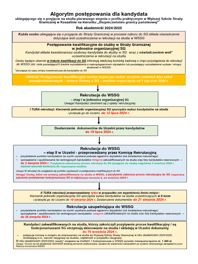 Algorytm Rekrutacji Do WSSG Na Rok 2024 2025 V 1 12 23 | PDF