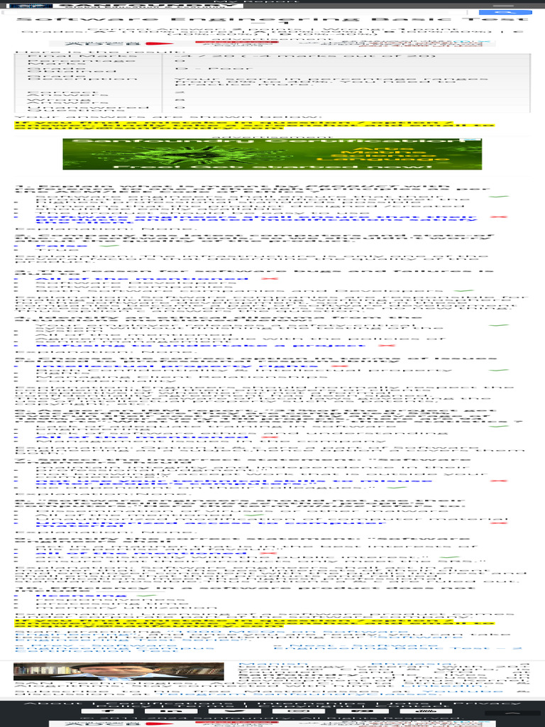 Software Engineering Basic Test - Sanfoundry | PDF | Software ...