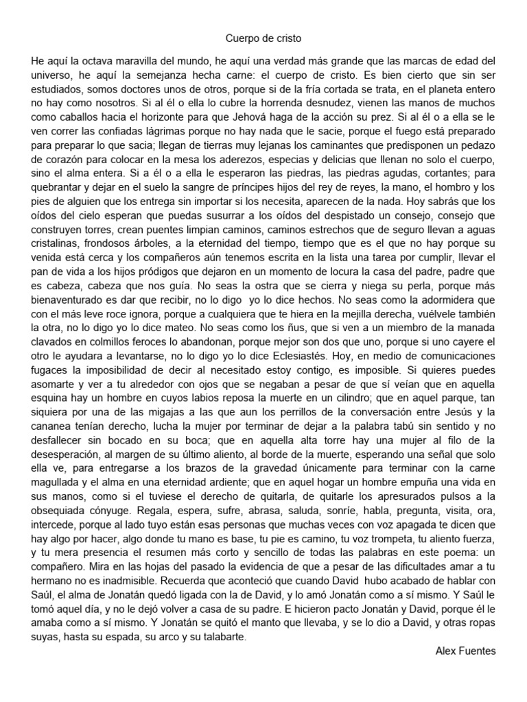 Poema sobre el compañerismo | PDF | David