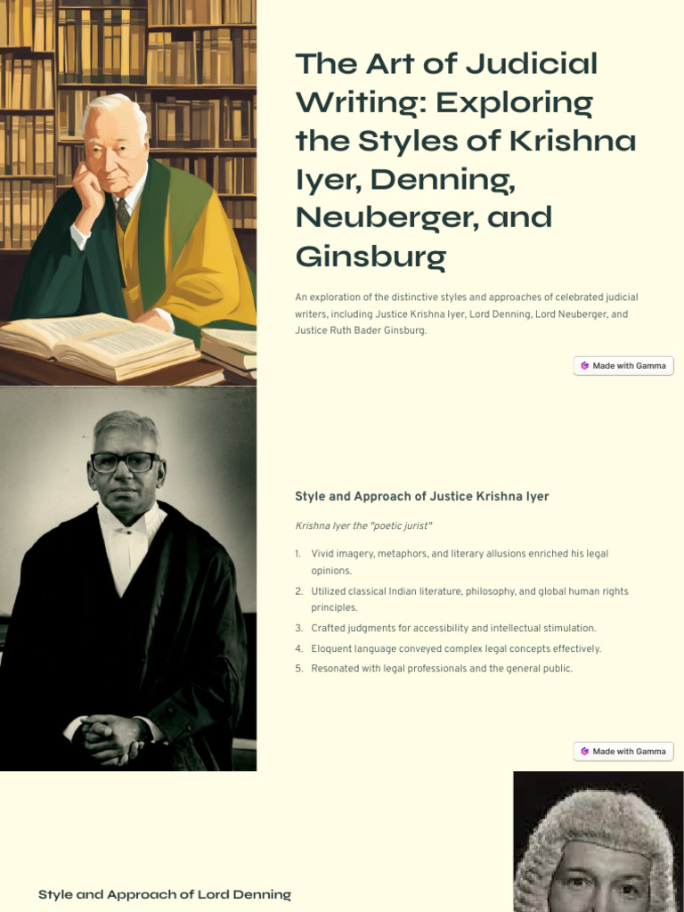 The Art of Judicial Writing Exploring The Styles of Krishna Iyer ...
