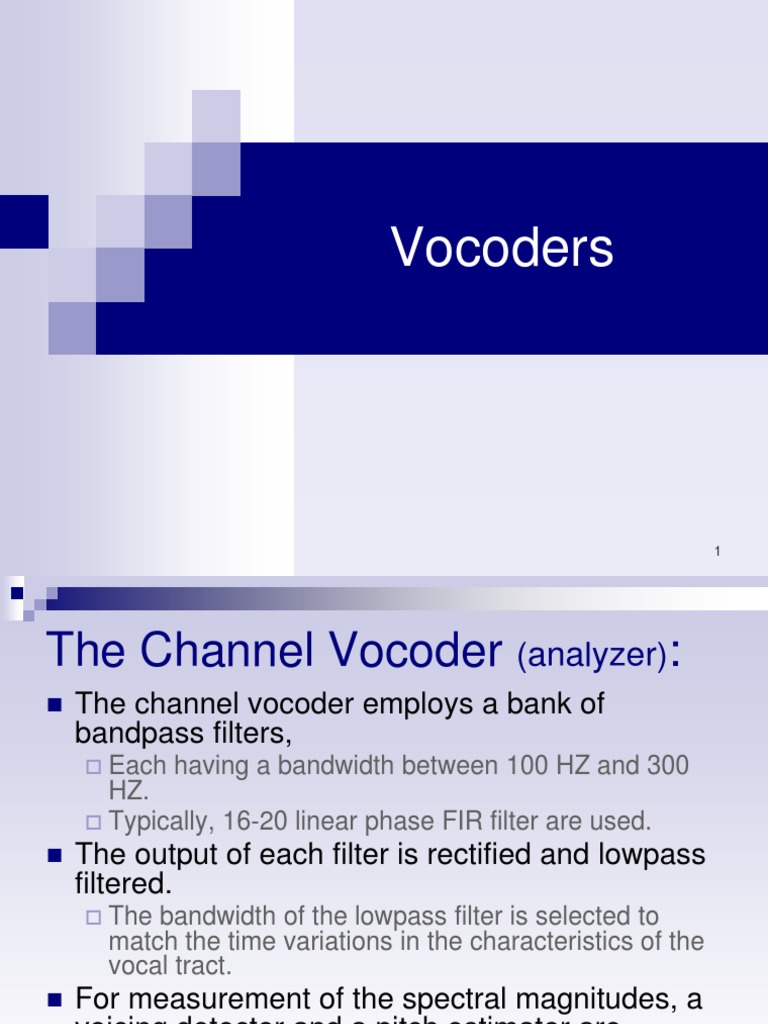ch5.3 (Vocoders) | Download Free PDF | Detector (Radio) | Synthesizer