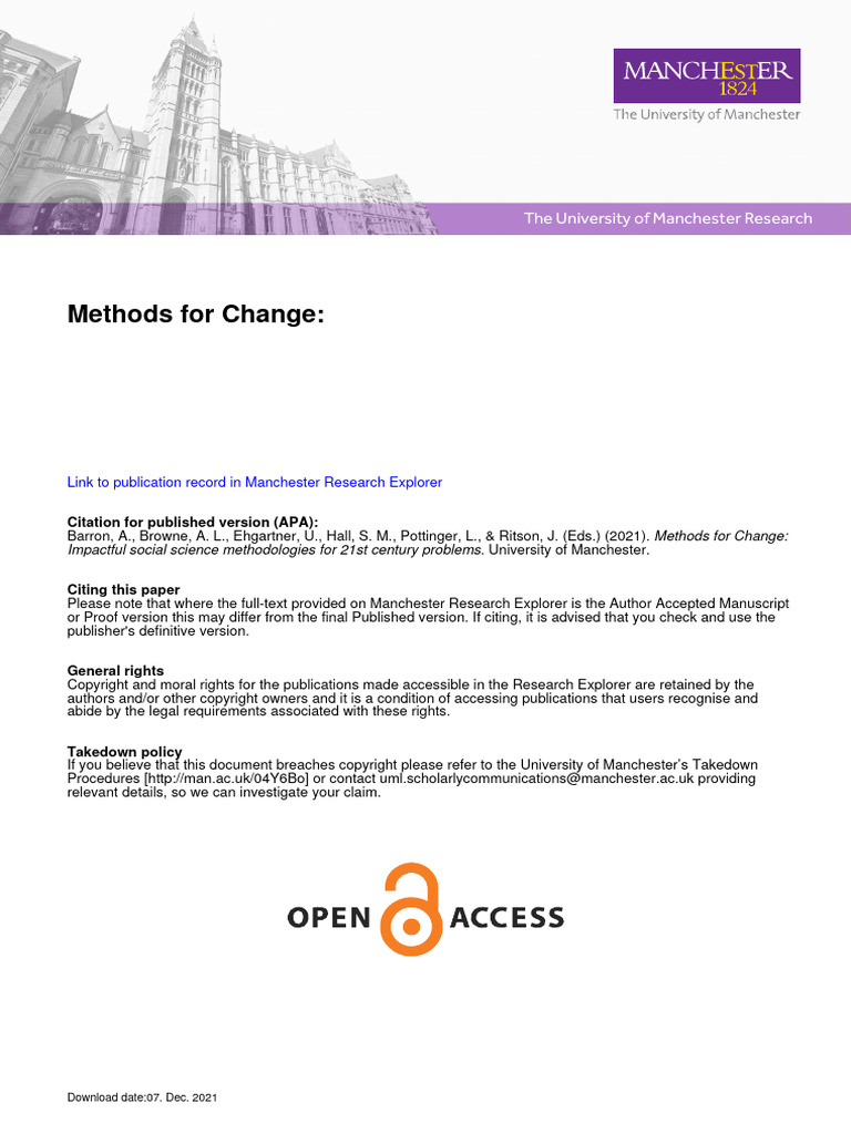 Methods For Change 2021 | PDF | Sociology | Social Sciences