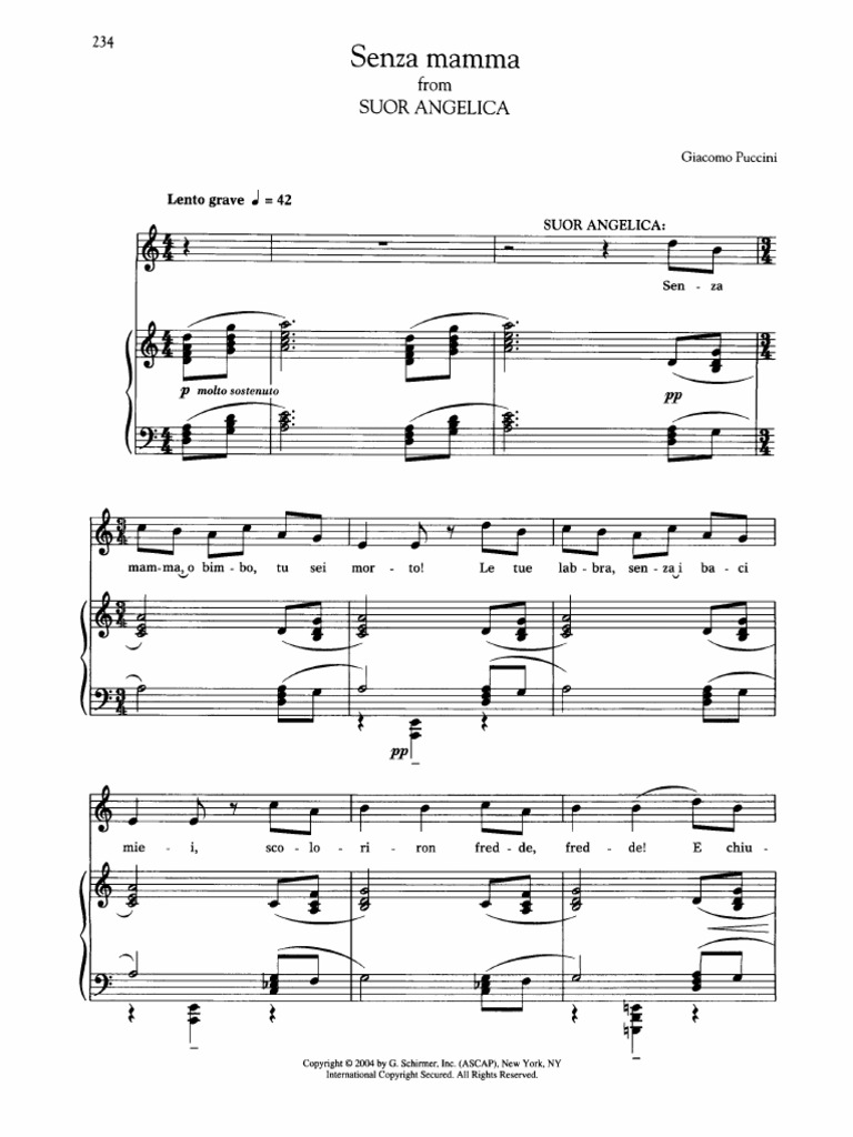 Puccini - Senza Mamma | PDF
