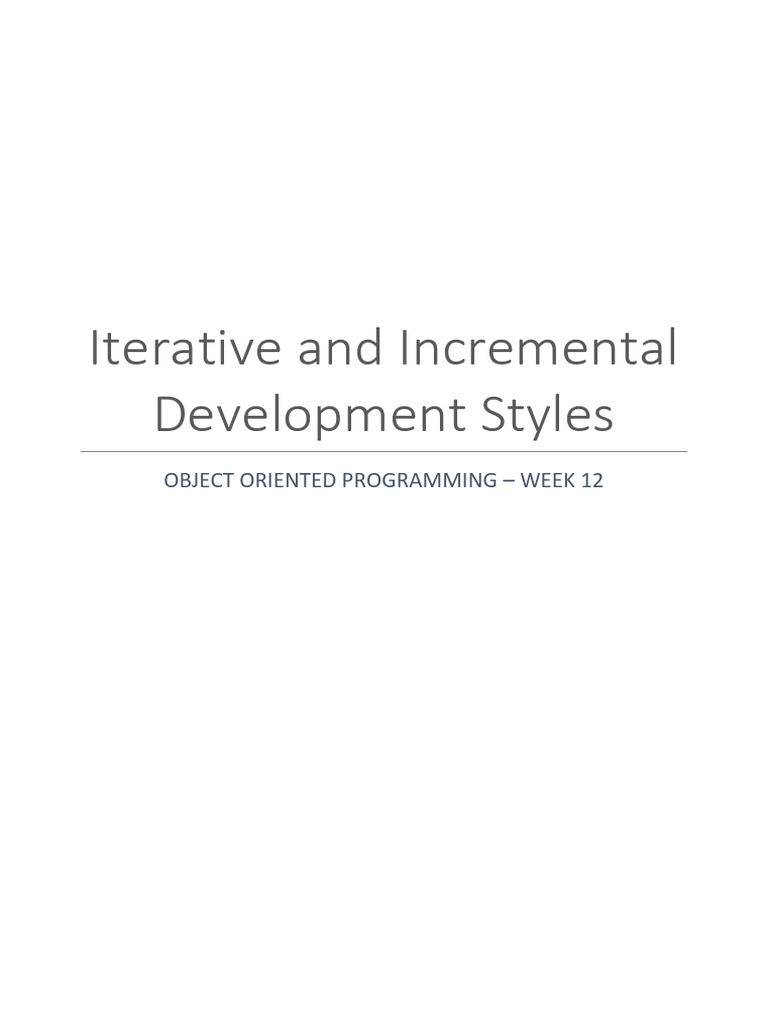 Iterative and Incremental Development Styles | PDF | Software ...